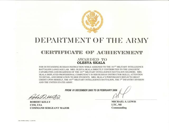 Military Certificates Templates