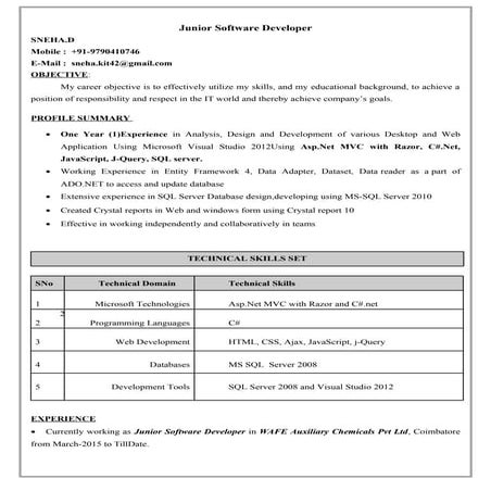 Sneha junior Software developer(1) in MVC | PDF