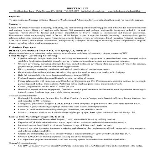 Brett Klein - Final Resume | DOC