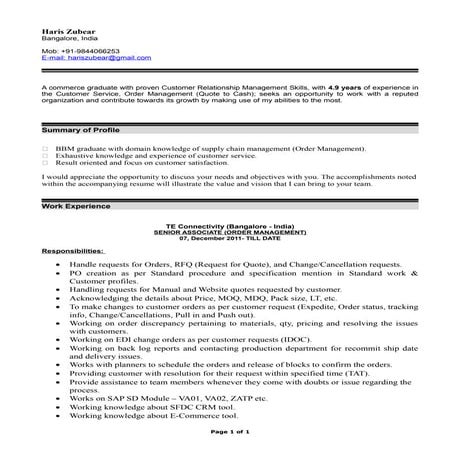 Haris Zubear Resume | PDF