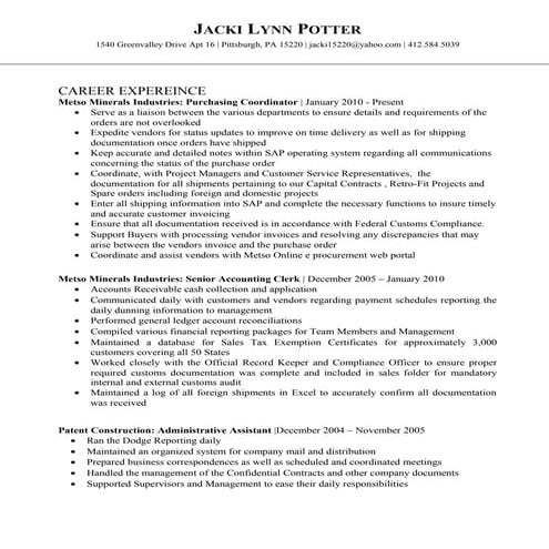 Jacki Potter - Resume | DOC