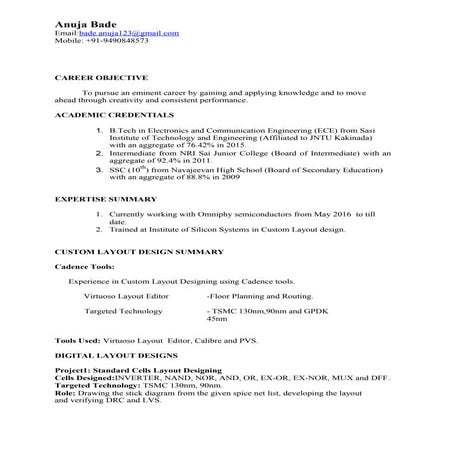 Anuja Bade_Resume | PDF