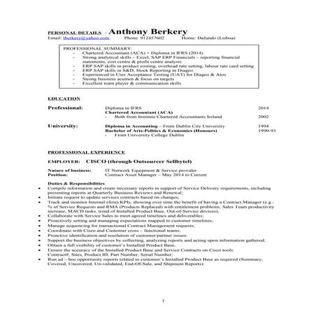Anthony Berkery CV | DOC
