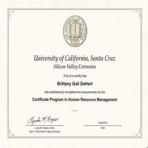 UCSC HR Cert | PDF
