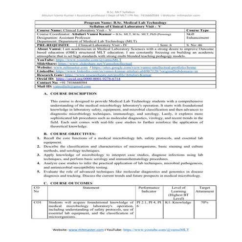 Medical Laboratory technology Lab Manual for MLT students | PDF