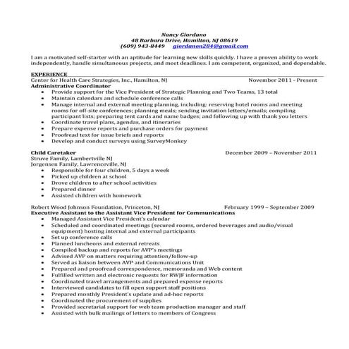 Nancy Giordano Resume | DOC
