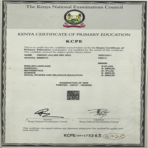 Kcse certificate | PDF