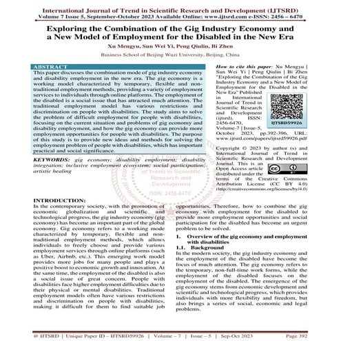 Exploring the Combination of the Gig Industry Economy and a New Model ...