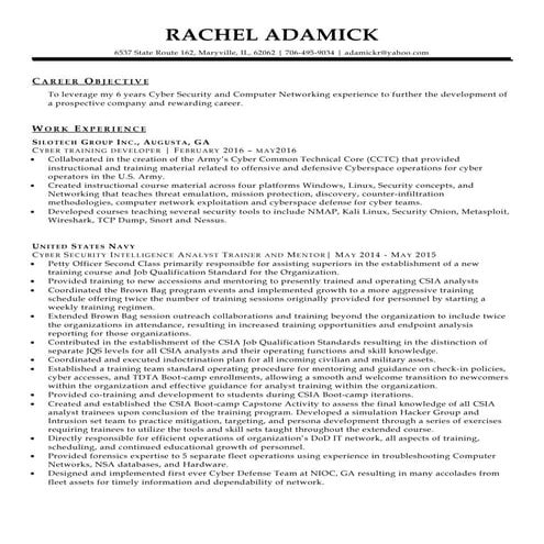 Rachel Resume | DOC