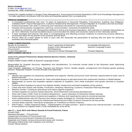 Resume-Rajiv Kumar -Esp. | PDF