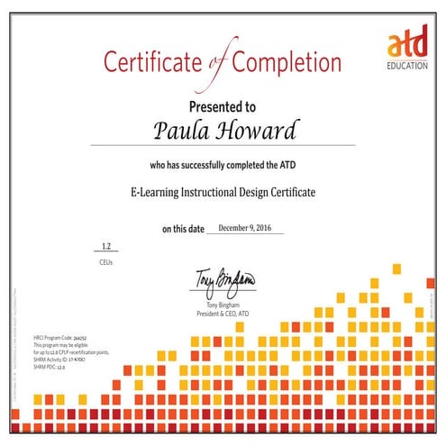 eLearning Certificate | PPT