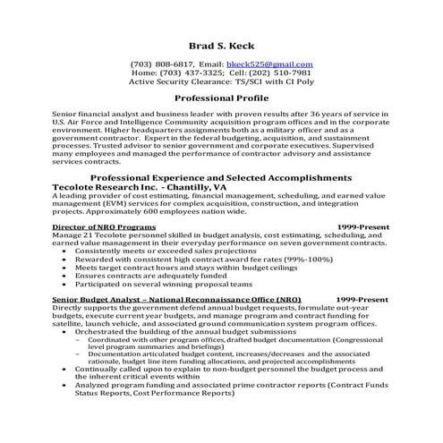 Col Irvin B Lee Resume 9-29-2016 | PDF