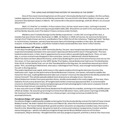 Kentucky derby ppt | PPT