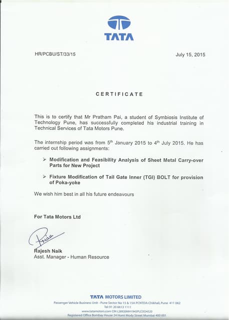 sibm certificate | PDF