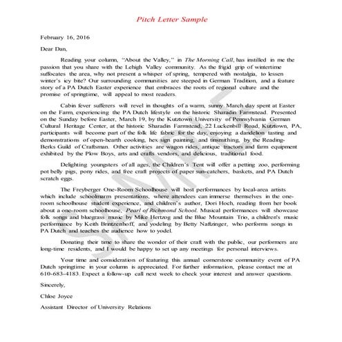 Pitch letter Sample | DOCX