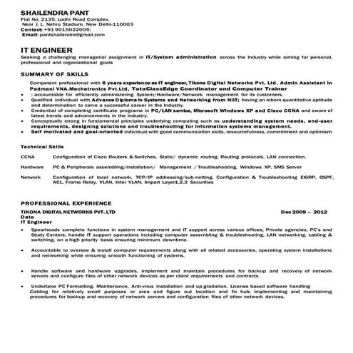 shailendra cv1 | DOCX