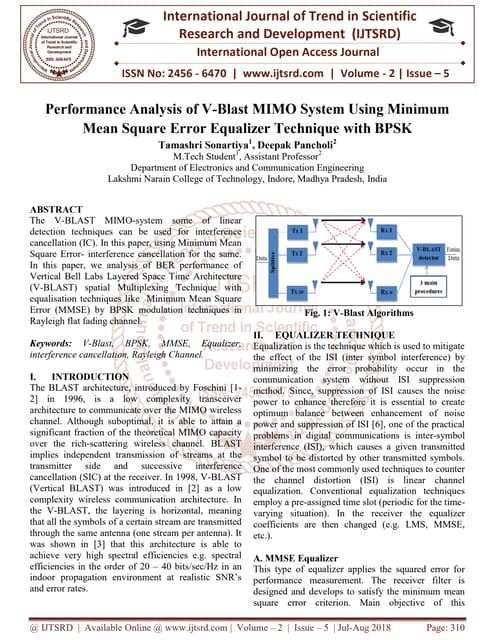Design simulation and evaluation of siso miso mimo ofdm systems | PDF