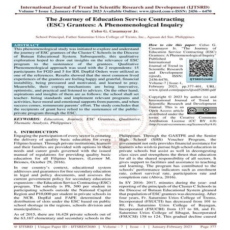 The Journey of Education Service Contracting ESC Grantees A ...