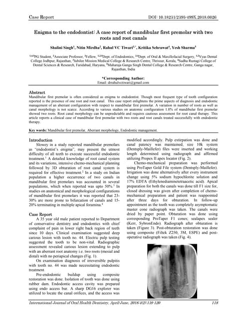 Clinical Approach of a Tooth with Radix Entomolaris and Five Root ...