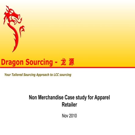 Non Merchandise Case study for Apparel | PPT