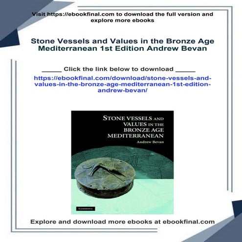 Stone Vessels and Values in the Bronze Age Mediterranean 1st Edition ...
