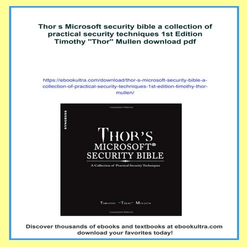 Thor s Microsoft security bible a collection of practical security ...