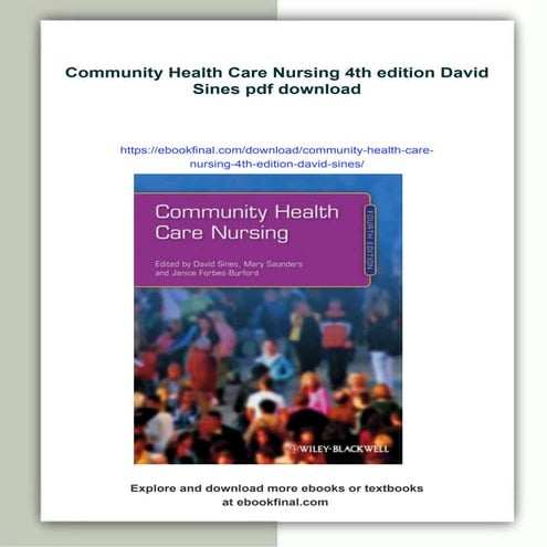 Community Health Care Nursing 4th edition David Sines | PDF