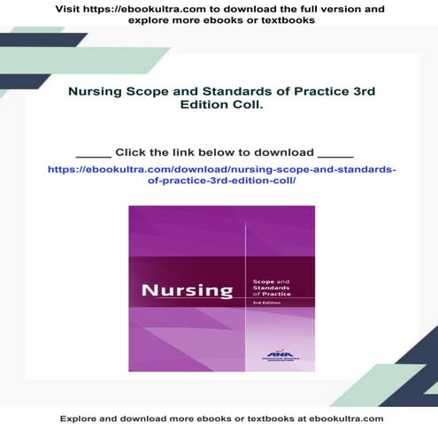 Nursing Scope and Standards of Practice 3rd Edition Coll. | PDF