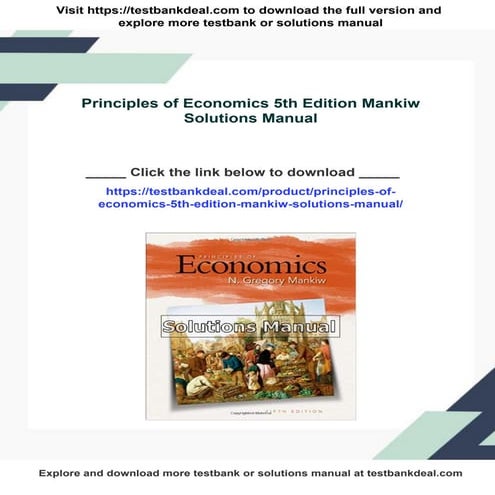 Principles of Economics 5th Edition Mankiw Solutions Manual | PDF