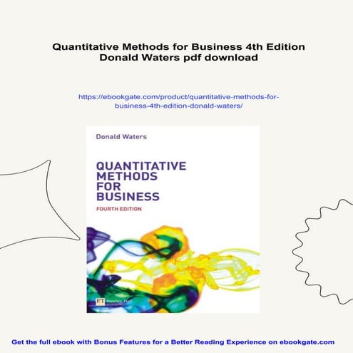 Quantitative Methods for Business 4th Edition Donald Waters | PDF