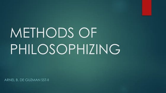 Methods of Philosophy | PPT