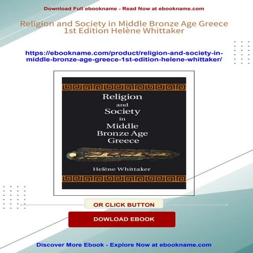 Immediate download Religion and Society in Middle Bronze Age Greece 1st ...