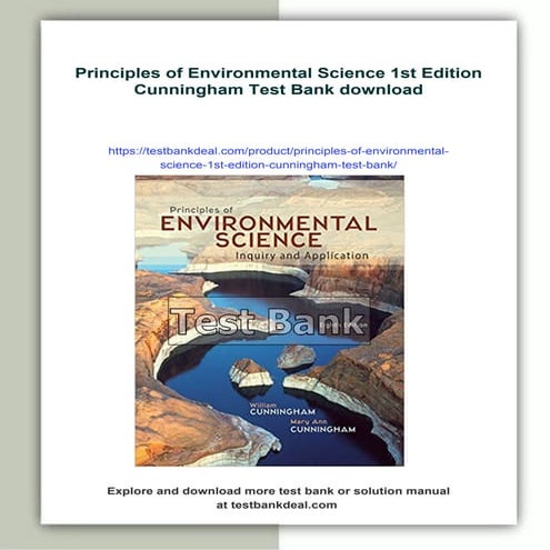 Principles of Environmental Science 1st Edition Cunningham Test Bank | PDF