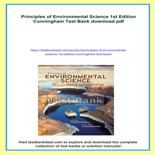 Principles of Environmental Science 1st Edition Cunningham Test Bank | PDF