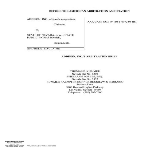 AAA_Arbitration_Brief-Addison[1] | PDF