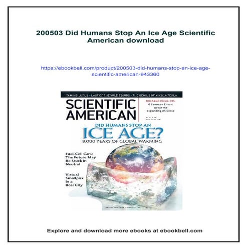 200503 Did Humans Stop An Ice Age Scientific American | PDF