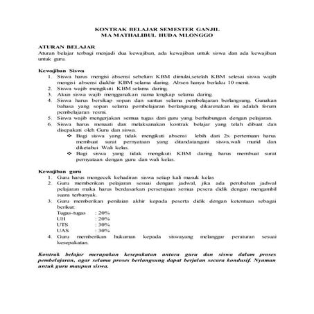 Contoh Kontrak Belajar Guru Dan Siswa Cara Mengajarku Gambaran - Riset