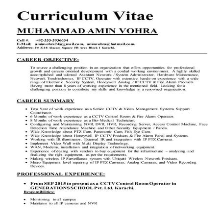New CV amin vohra | PDF