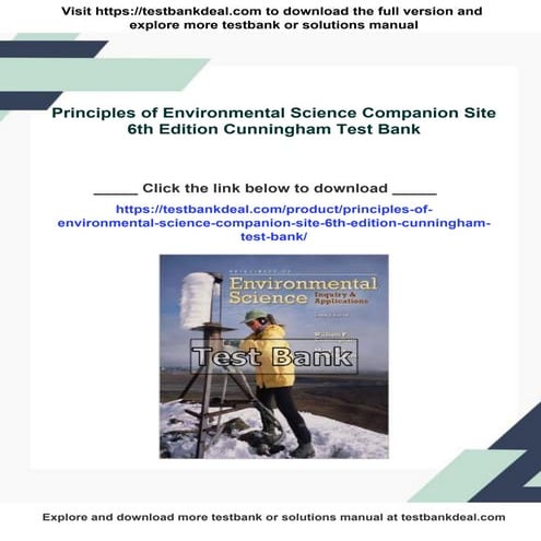 Principles of Environmental Science Companion Site 6th Edition ...