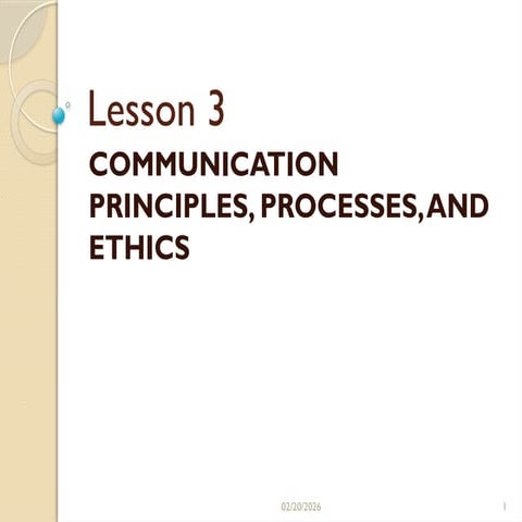 Communication Process, Principles, and Ethics | PPTX