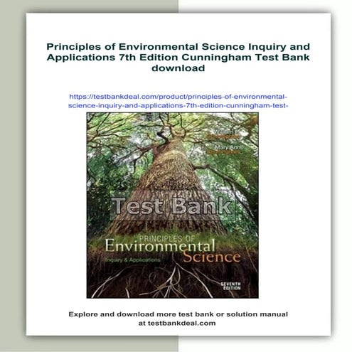 Principles of Environmental Science 1st Edition Cunningham Test Bank | PDF