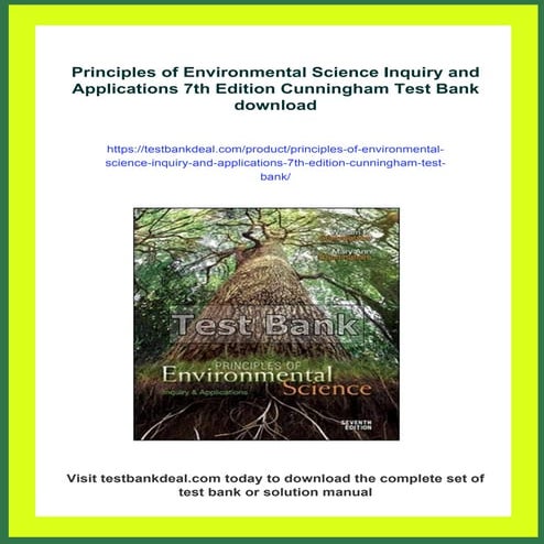 Principles of Environmental Science Inquiry and Applications 7th ...