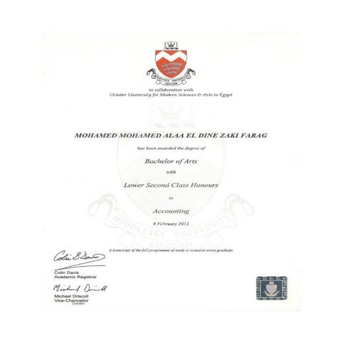 MiddleSex Diploma | PDF