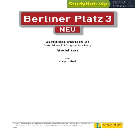 Goethe zertifikat a2-modellsatz_erwachsene | PDF