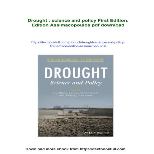 Drought : science and policy First Edition. Edition Assimacopoulos | PDF