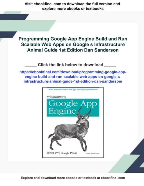 Programming Google App Engine Build and Run Scalable Web Apps on Google ... Programming Google App Engine Build and Run Scalable Web Apps on Google ...