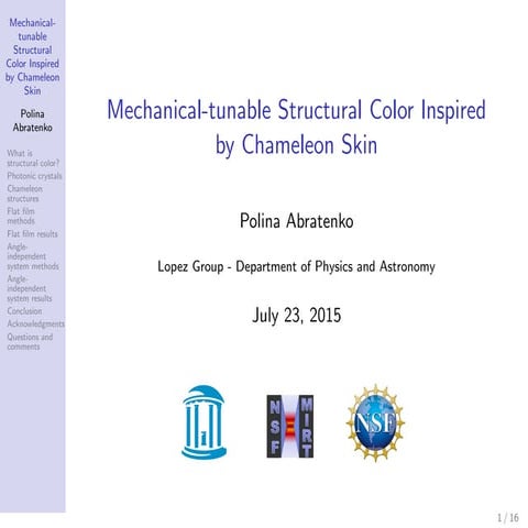 Presentation - Mechanical-tunable Structural Color Inspired by Chameleon Skin | PPT