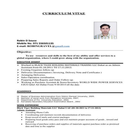 Robin Dsouza cv 1 | DOC