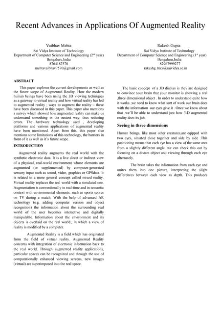 eXtended Reality(XR) Basic introductions | PPTX