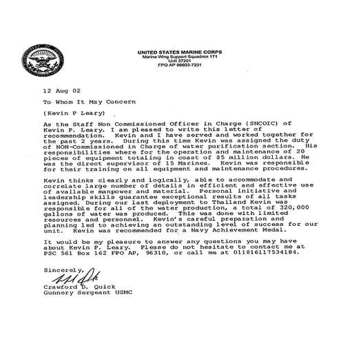 USMC letters of rec | PDF
